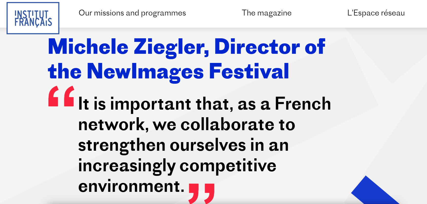 Interview Michele Ziegler by the Institut français | NewImages Festival